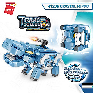 QMAN Building Blocks STEM Toy for Kids Age 6+ Magic Cube Bricks Transform Animal Toys to Build Educational Learning Creative Building Kit Gift Toy for Boys and Girls, 149 Pieces (Hippo Model)