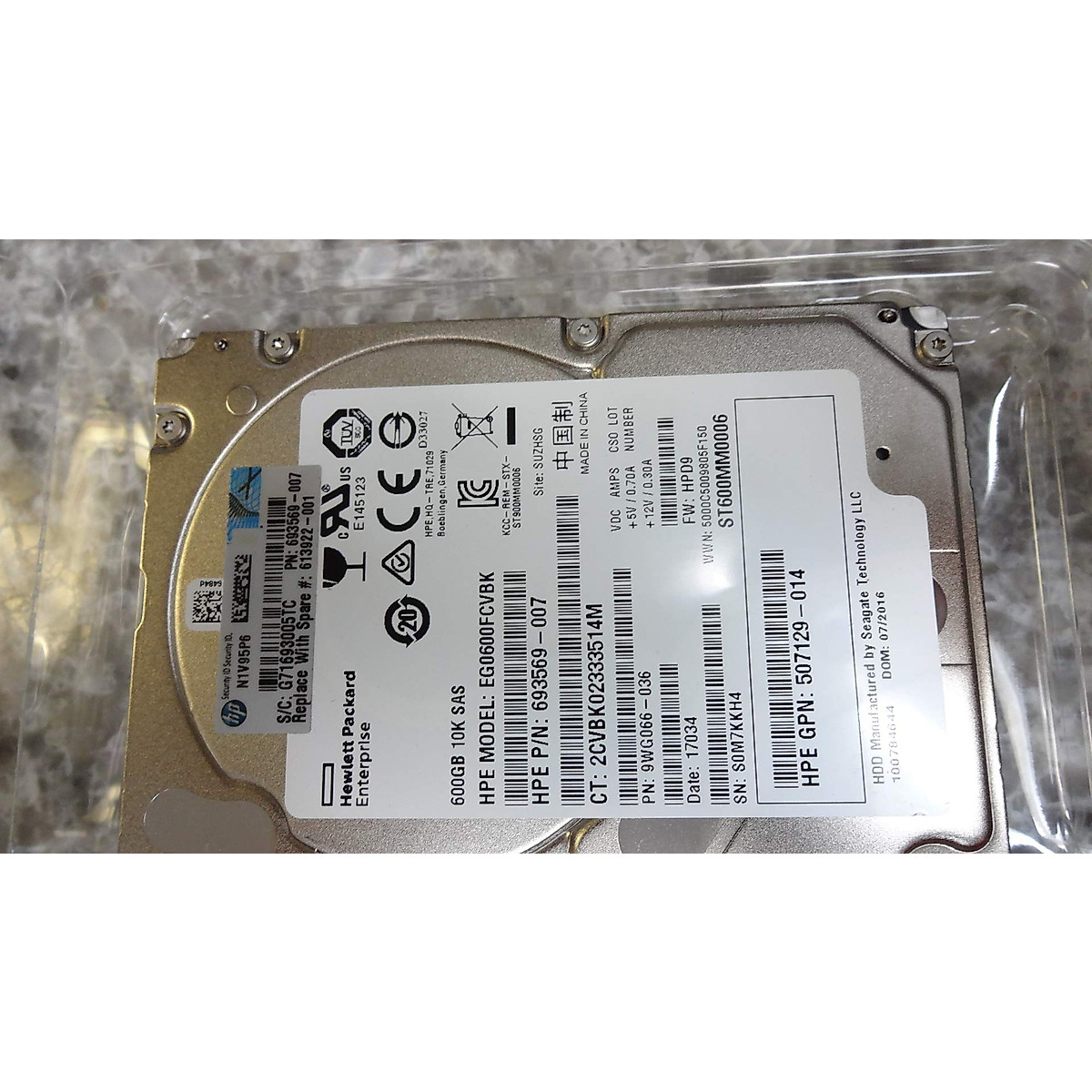 HP EG0600FCVBK 600GB 10K RPM SAS HDD