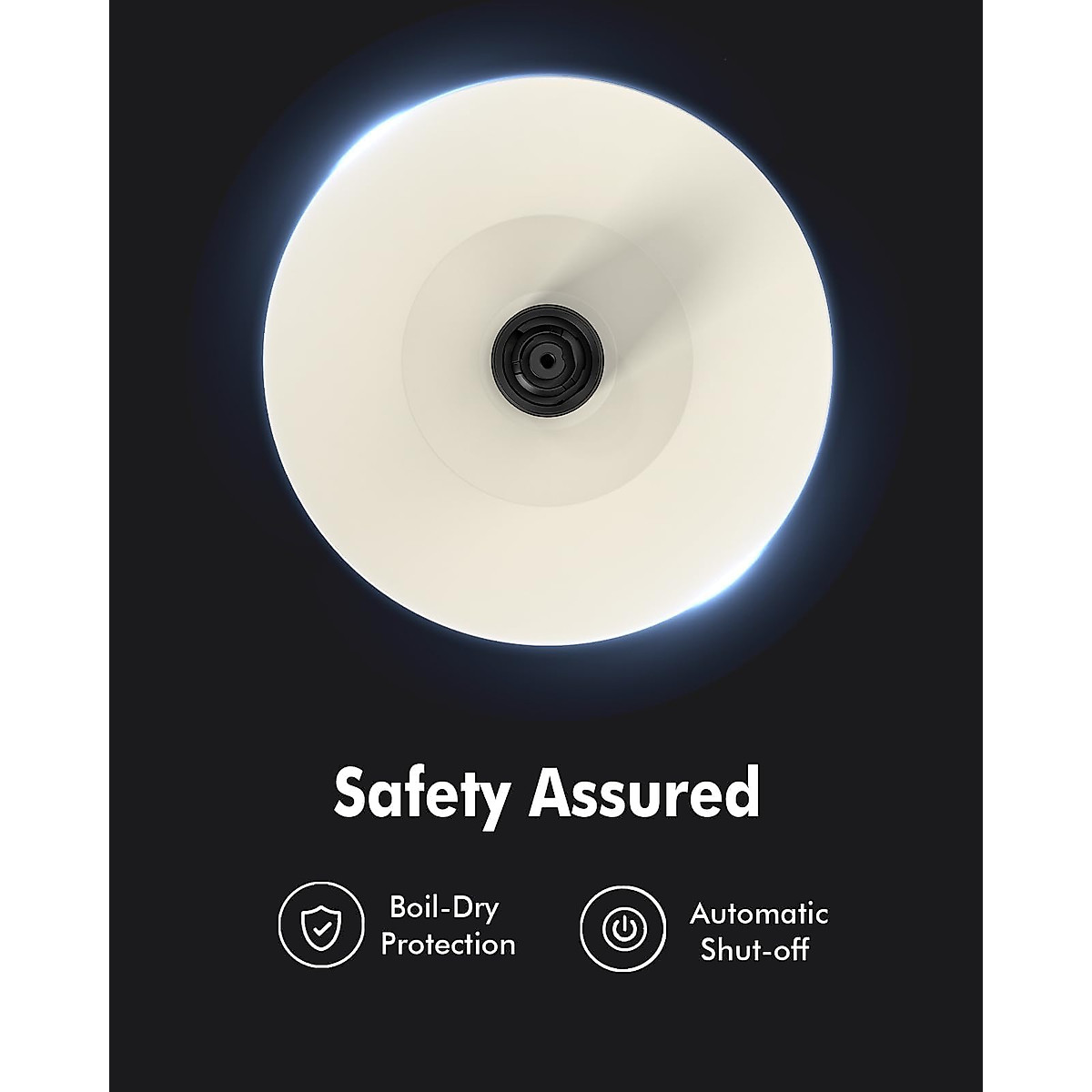 LONGDEEM 1.7L Electric Kettle-Quick Boil, 1500W, Non-BPA, Safety Auto Shut-Off, Boil-Dry Protection, Easy Clean with Wide Opening, Heat-Resistant Handle, 360°Swivel Base, Cream