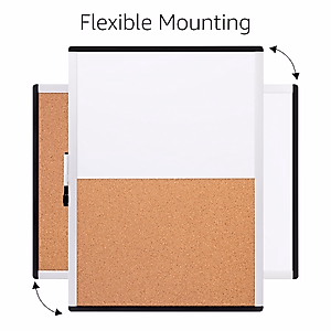 Amazon Basics Magnetic Dry-Erase Board, Combo Board, Plastic/Aluminum Frame, 17" x 23"