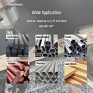 Step Drill Bits HSS 5PCS Titanium Step Drill Bit Set, 50 Sizes (1/8" to 1-3/8") High Speed Steel Unibit Drill Bits Set for Sheet Metal with Aluminum Case, Multiple Hole Stepped Up Bits for DIY Lovers