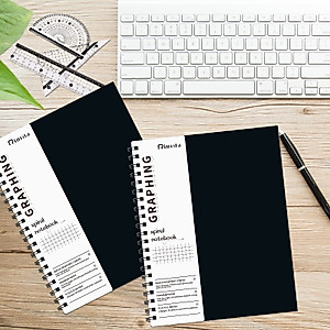 Rinrda Graph Paper Notebook Spiral Notebook 8.5" x 11"-4 Pack Grid Paper Notebook Graph notebook Engineering notebook 120 Pages 100 GSM Thick Graphing Paper Notebook Hardcover Journal for School,