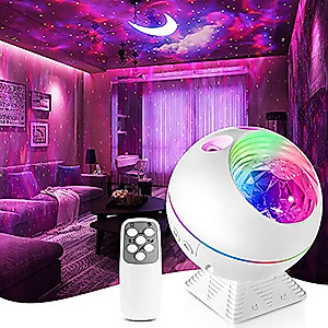 ONEFIRE Galaxy Projector for Bedroom, 43 Lighting Modes Star Projector Galaxy Light, Remote Timer Moon Lampn Ceiling Projector Lights for Bedroom,Voice Control Ocean Projector Room Lights for Bedroom