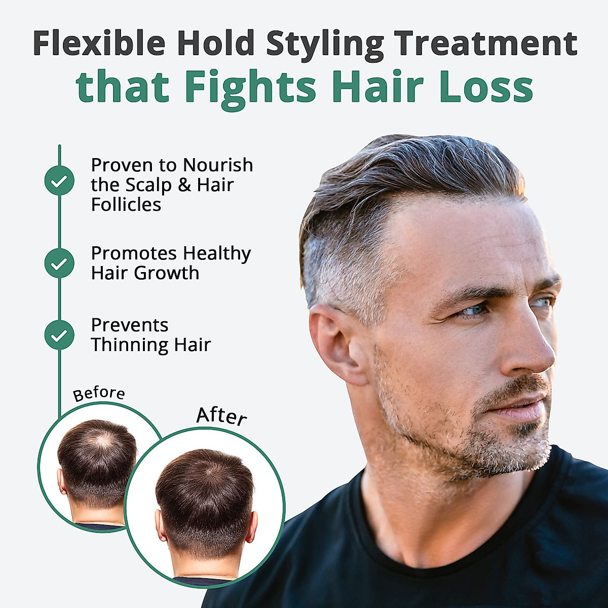 Ecklonia Cava Hair Serum - Growth Volumizer for All Hair Types, Flexible-Hold Styling Gel with MSM & Biotin for Women & Men, 4oz