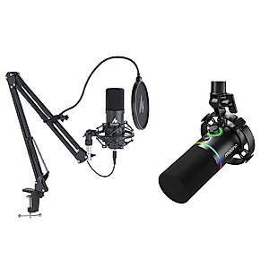 MAONO AU-A04 USB Microphone with PD200X Dynamic Microphone Bundle for Podcast, Studio, Streaming, Recording, Vocal