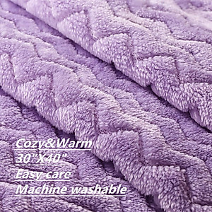 CREVENT 30''X40'' Soft Cozy Warm Baby Blankets for Boys Girls Solid Color - All Season Use - Newborn Essentials (Wave Lanveder)