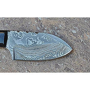Smart & Sharp Custom Handmade Damascus Steel Hunting Knife/Skinner Knife AA-13125 (Black Micarta)