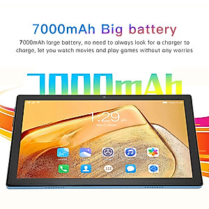 10 inch Tablet, WiFi 11 Tablet, Quad Core CPU Dual Card Slot Tablet, 6GB 256GB Lasting Battery 32MP Camera (US Plug)