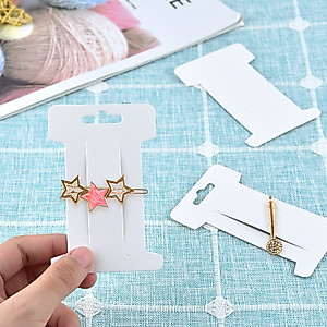 Mototo 300 PCS Hair Clip Bow Display Cards Hair Barrettes Jewelry Display Holder Rectangle Paper Cardboard for Hair Accessories Display and Organizing, 4 x 2-1/2 Inches (White)