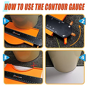 Contour Gauge Profile Tool 10inch, Gifts for Men Dad Husband Grandpa, Flooring Tools for Woodworking, Construction, Carpentry, Anniversary Birthday ideas for Him, Shape Duplicator Cool Gadgets