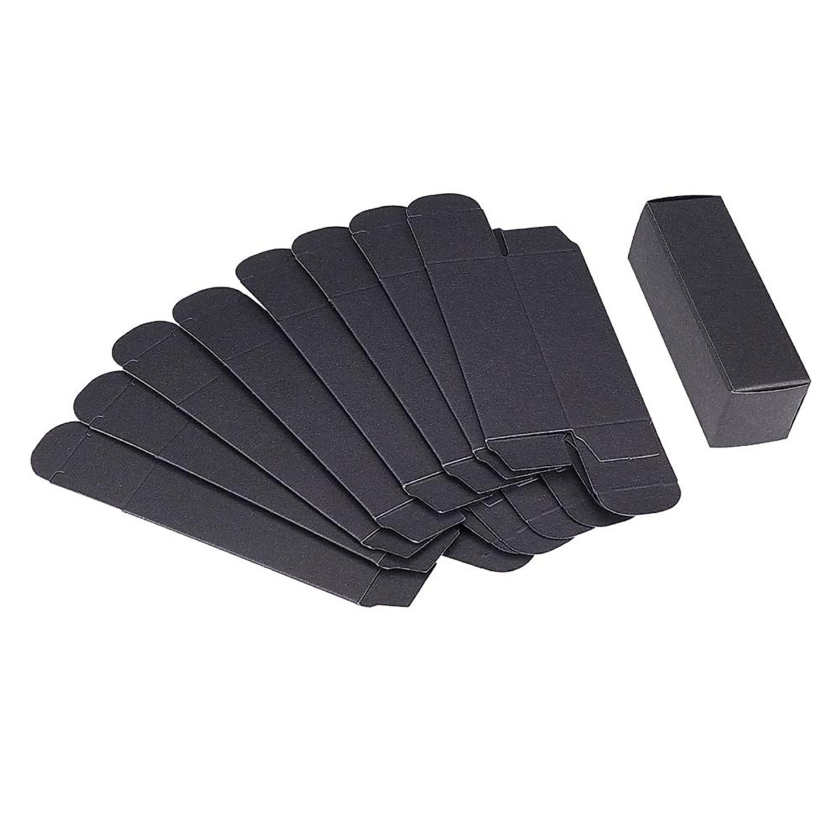 BENECREAT 50 Pack 3.5x1x1 inch Black Kraft Paper Lipstick Box Lip Balm Kraft Box for Birthday Festival, Wedding Valentine's Day, Festival Gift Packaging