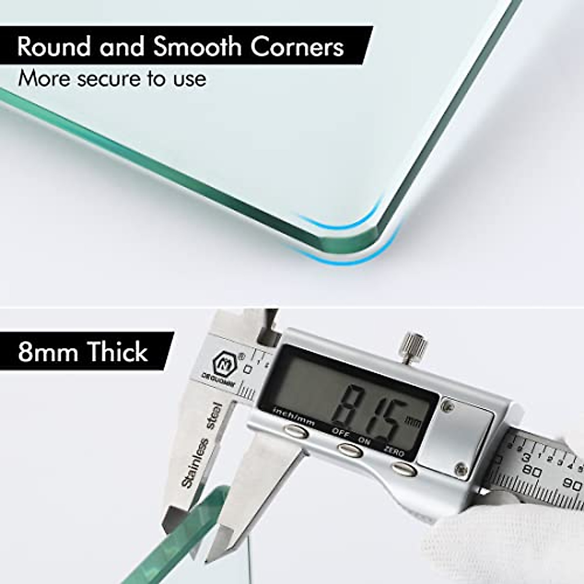 KES 16-Inch Glass Shelves for Bathroom, Bathroom Shelf Tempered Glass 2 Pack Wall Mount SUS 304 Stainless Steel Brushed Finish, A2022S41-2-C1