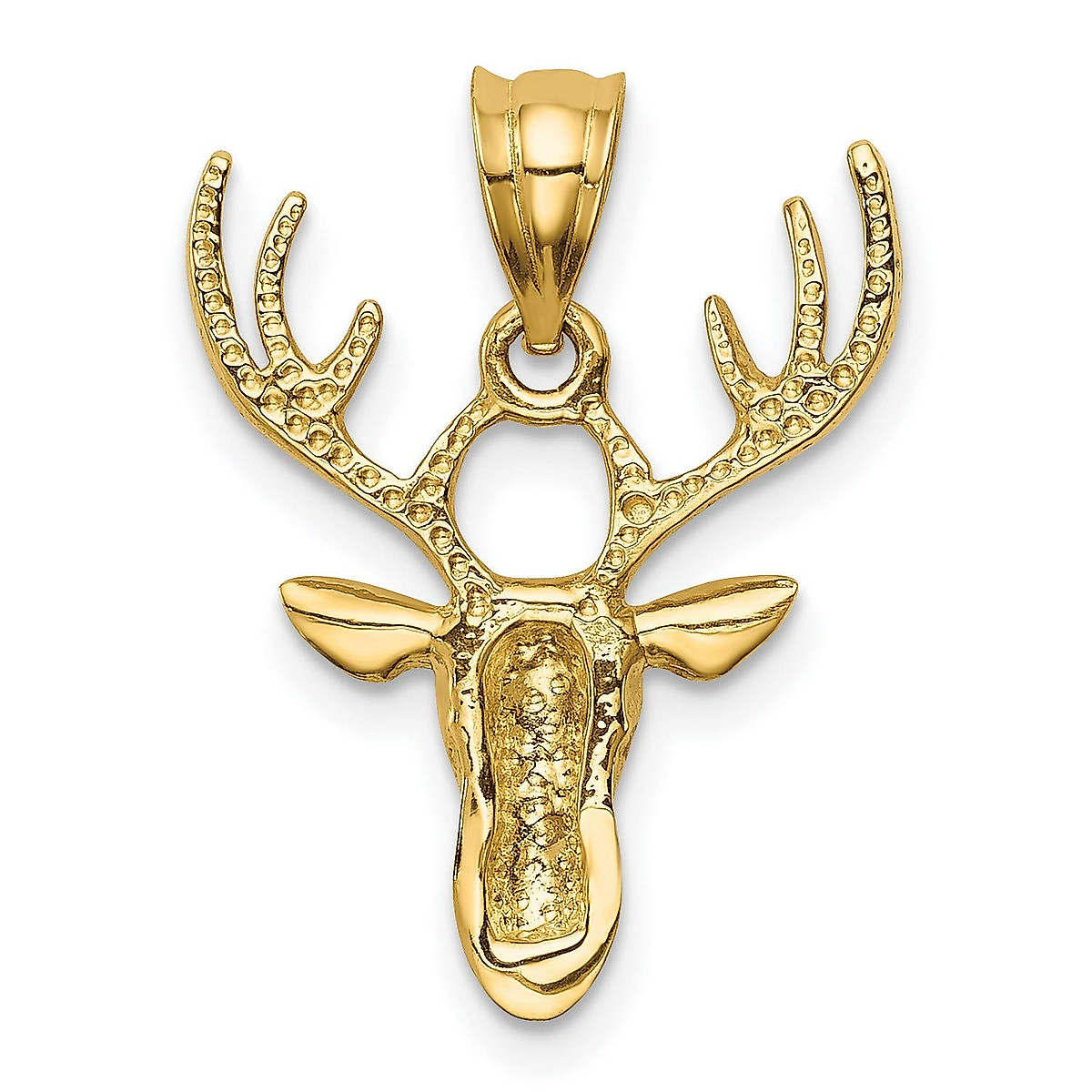 Jewelry Stores Network 14k Yellow Gold Polished Deer Head And Antlers Pendant 20 mm x 18 mm