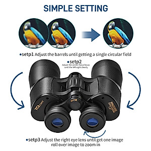 Binoculars 20x50 for Adults,Waterproof/Professional Binoculars Durable & Clear BAK4 Prism FMC Lens,Suitable for Concert and Outdoor Sports,Bird Watching