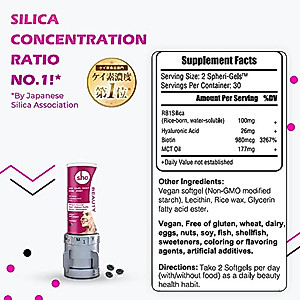 SHO Beauty 4-in-1 Silica & Vitamin B7 Biotin Hair Skin Nails & Bone Joint Vegan Supplements for Women & Men - Helps Boost Collagen Supporting Nail & Hair Regrowth, (60 Pills with Dispenser)