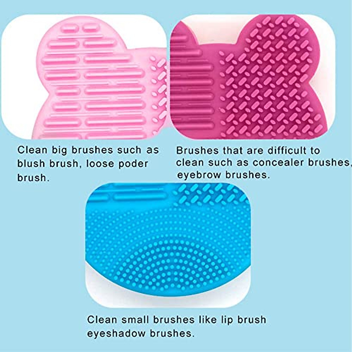 Makeup Brush Cleaning Mat,2 in 1 Makeup Brush Holder for Washing and Holder, Silicone Scrubber Pad for Drying Rack Cosmetic Clean Tools, 1 Pack