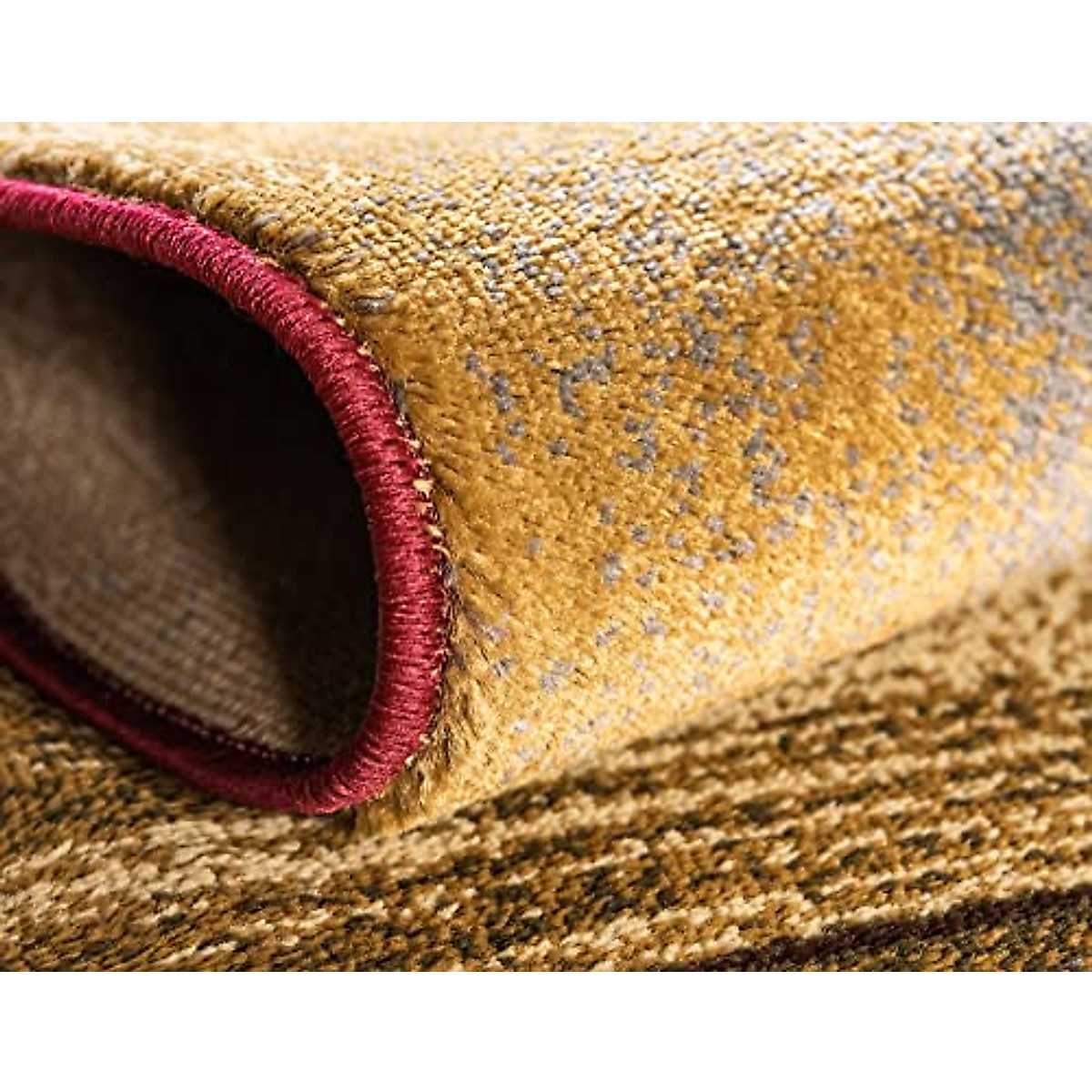 Unique Loom Barista Collection Area Rug - Timor (8' Square, Multi/ Red)