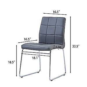 STYLIFING 5 Pieces Dining Room Table Set for 4 Round Clear Tempered Glass Top+4 Grey Faux Leather Kitchen Dining Room Table and Chairs Set for 4 Person Modern Kitchen & Dining Room Sets for Home