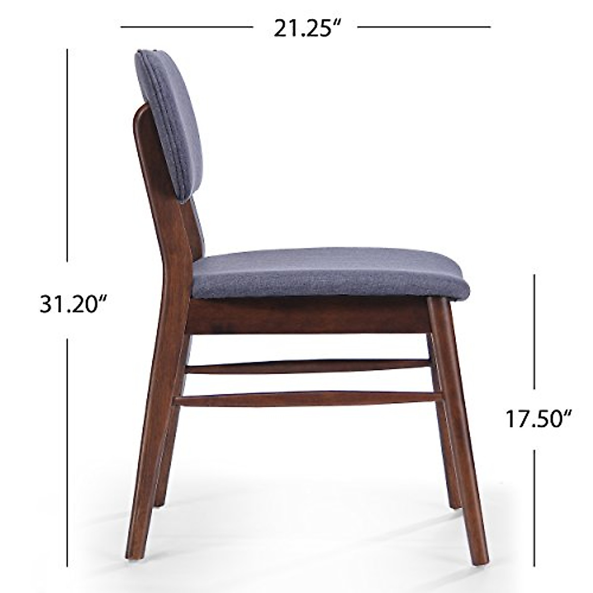 Christopher Knight Home Colette Fabric Dining Chairs, 2-Pcs Set, Charcoal