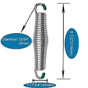 Porch Swing Springs Heavy Duty - 1300Lbs Hammock Chair Spring,Hanger Ceiling Mount Spring (Silver)