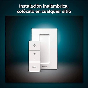 Philips Hue 2-Pack White and Color A19 Medium Lumen Smart Bulb & Smart Dimmer Switch and Remote, Installation-Free, Smart Home, Exclusively for Philips Hue Smart Lights (2021 Version), White (562777)