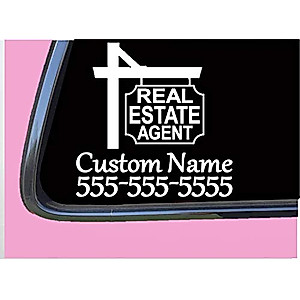 Custom Real Estate Sticker TP 1193 7" Decal agent sales auction closing window