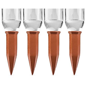JULIAS 8 Pcs Vacation Plant Waterer Terracotta Plant Waterers Self Plant Watering Spikes Terracotta Wine Bottle Stake Set Plant Watering Devices
