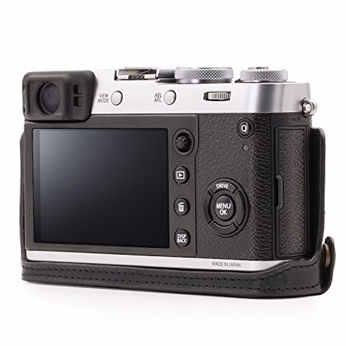 Megagear Fujifilm X100F Ever Ready Genuine Leather Camera Half Case And Strap, With Battery Access - Black - MG1281