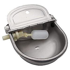 Automatic Cow Drinking Water Bowl,304 Stainless Steel Animal Waterer Bowl for Horse,Goat,Pig,Dog, with 1/2 Float Valve
