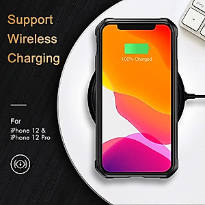 Tuerdan Designed for iPhone 12 Case, iPhone 12 Pro Case, [Military Grade Shockproof] [Soft Bumper & Hard Back] Anti-Scratches, Fingerprint Resistant, Protective Phone Case - 6.1 inch, Black