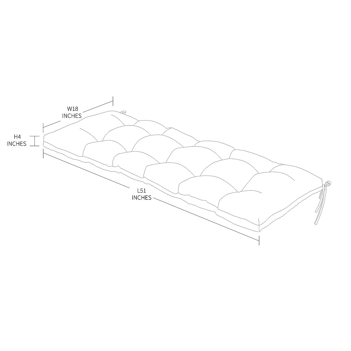 QILLOWAY Indoor/Outdoor Bench Cushion,51-Inches (Dark Green)
