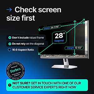 VINTEZ 28 Inch 16:9 Computer Privacy Screen Filter for Widescreen Monitor and Laptop - Anti-Glare - Anti-Scratch Protector Film - Data Confidentiality Shield [1 Pack]
