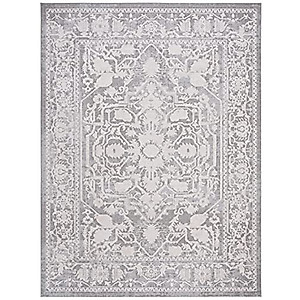 SAFAVIEH Reflection Collection 10' x 14' Light Grey/Cream RFT665C Boho Tribal Distressed Living Room Dining Bedroom Area Rug