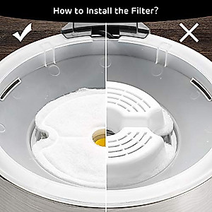 iPettie Water Fountain Carbon Filters for Stainless Steel Cat Drinking Fountain and Neverland Cat Water Fountain with LED Light, IP-670-F4, 4 Packs