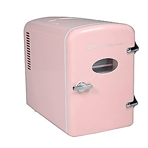 Frigidaire Pink EFMIS129- AMZ EFMIS129 Mini Portable Fridge, 4 litres Capacity Chills Six 12oz Cans, 100% Freon-Free & Eco Friendly, Beverage Cooler