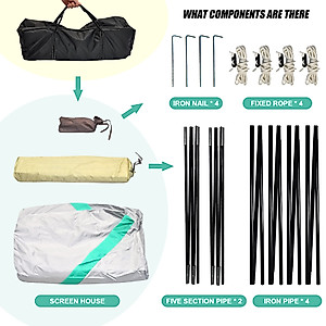 GREGIN Screen House Room 11x11 Ft Mesh Net Tent Canopy Shelter Gazebo, Easy Setup & Waterproof & Sunshade, Suitable for Camping Trip, Backyard, Beach, Picnic - Blue