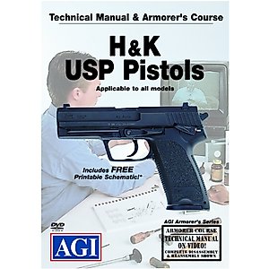 American Gunsmithing Institute Armorer’s Course Video on DVD for H&K USP Pistols - Technical Instructions for Disassembly, Cleaning, Reassembly and More