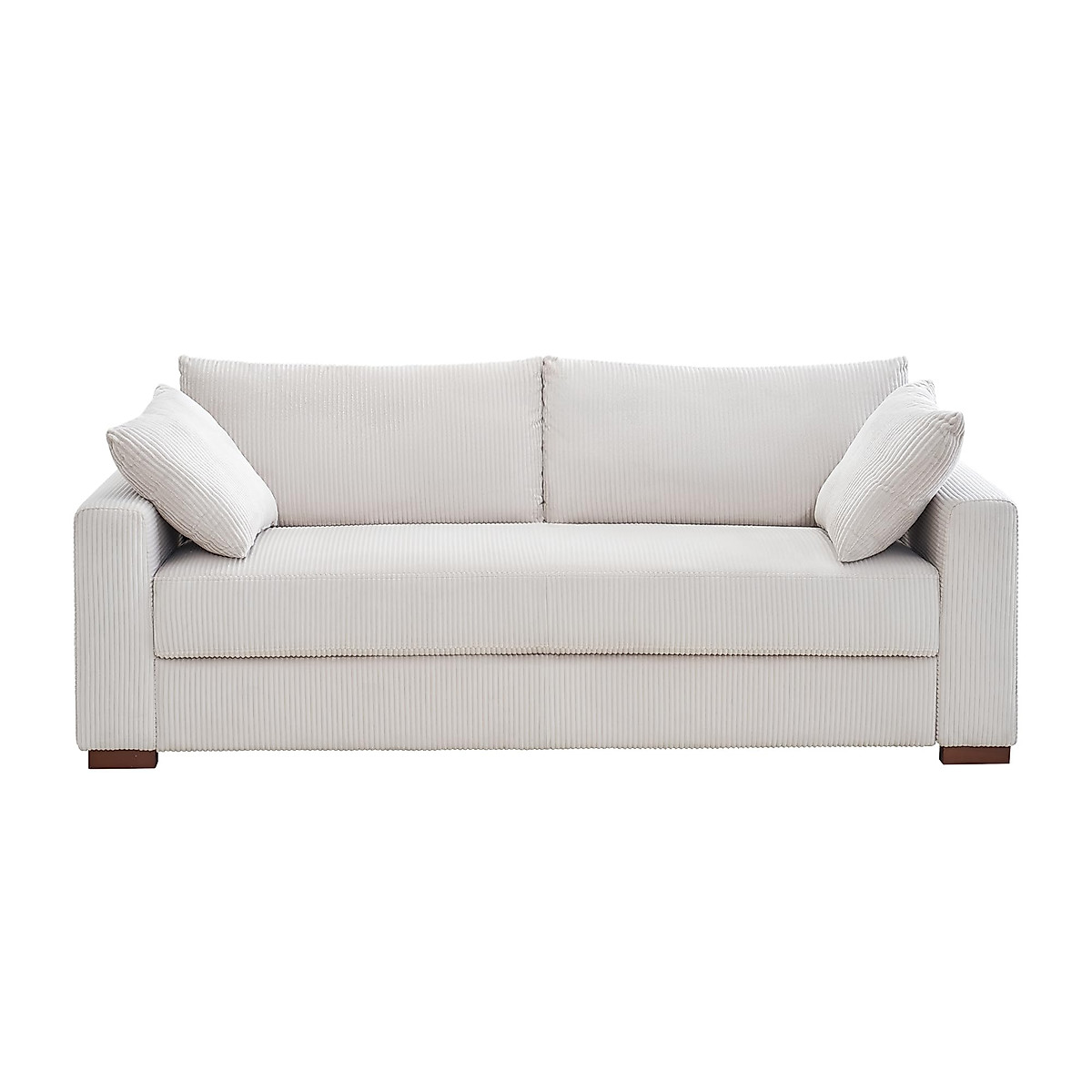 Jocisland Sofa, 3 Seater Comfy Couch, Modern Sofa Couch with Corduroy Upholstered, Couch for Living Room Home Office -White Couch