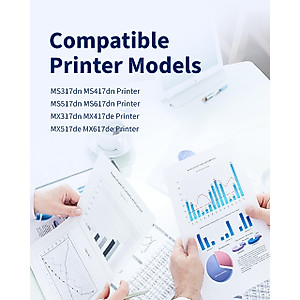 51B1H00 Toner Cartridge Compatible for Lexmark 51B1H00 Toner Cartridge High Yield for MS417 MX417 MS517 MX517 MS617 MX617 MS417dn MS517dn MS617dn MX417de MX517de MX61 Printer (2,500 Pages, 1-Black)