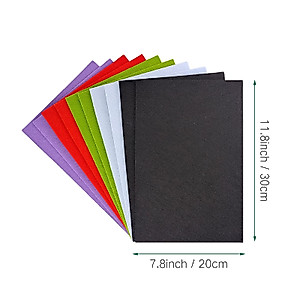 Jtnohx Felt, 3mm Thick Felt Sheets, 8"x12" Felt Fabric for Crafts, 10 Pcs Hard Stiff Felt for Sewing Holiday & DIY（Halloween Colors Series）