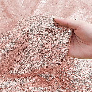 Sugargirl Rose Gold Sequin Backdrop Curtain 4 Panels 2FTx8FT Glitter Rose Gold Background Drapes Sparkle Photography Backdrop for Party Wedding Birthday Wall Decoration