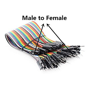 Eiechip Dupont Jumper Wires 120pins 7.9in Dupont Wire kit Breadboard Multicolored Dupont Wire 40pin Male to Female, 40pin Male to Male, 40pin Female to Female Breadboard Jumper Wires Ribbon Cables Kit