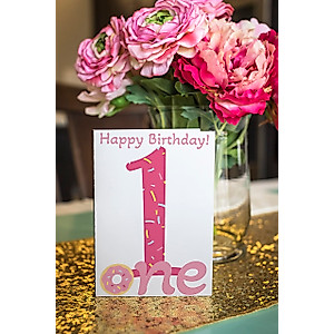 Red Door Inspirations One Sweet Birthday, First Birthday Card for 1 year old Daughter, Niece, Granddaughter, Cousin,or Friend. Single Greeting Card with Envelope. (ONE Sweet BIrthday)