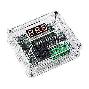 ALMOCN 2PCS W1209 DC Digital Temperature Controller Board 12V with Case, Red Digital Display Thermostat -50-110°C Electronic Temperature Temp Control Module Switch Waterproof