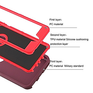 Case for iPhone 6 Plus/6S Plus with Built-in Screen Full Body Protector Phone Case, Shockproof TPU Hard PC Bumper Drop-Proof Shell for iPhone 6 Plus/6S Plus 5.5" (PurplePink)