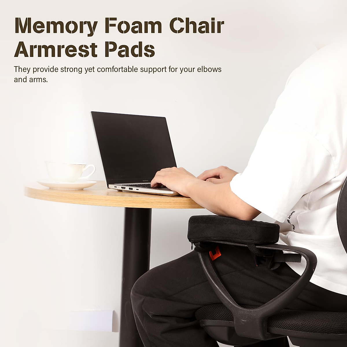 Epicover Memory Foam Chair Armrest Pads, 1 Pair Office Chair Arm Pads, Gaming Chair Arm Rest Pillows, Desk Chair Elbow Support Cushions for Offices, Study Rooms, Game Rooms
