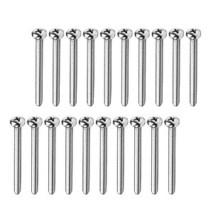 Yinpecly 60pcs M4-0.7x50mm Knob Pull Machine Screws Metric Pan Head Phillips Drive Cross Head Screw 304 Stainless Steel Full Thread Fasteners Bolts Silver Gray Cabinet Door and Drawer Screws