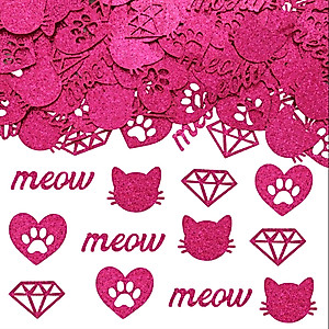 200 Pieces Cat Themed Confetti for Bachelorette Party - Last Meow Before The Vow Decorations, Cat Bridal Shower Confetti Table Scatter Decor, Meow Cat Party Supplies