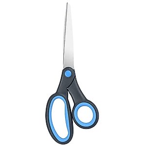 Left Handed Scissors, 8 Inch, Lefty Stainless Steel Sharp Blade Soft Comfort-Grip Handles Blunt Scissors for Adults School Student Kids(1 Pack)