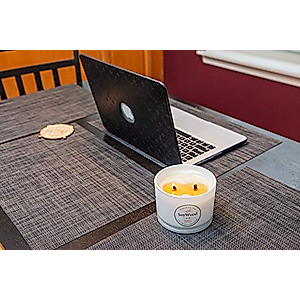 SoyWood 100% Soy Scented Candle, All Natural Stress Relief Candle with 2 Wooden Wicks :: Long Burning, Relaxing, Nontoxic, 13 Oz. in White Glass Jar Candles (Pure Vanilla)